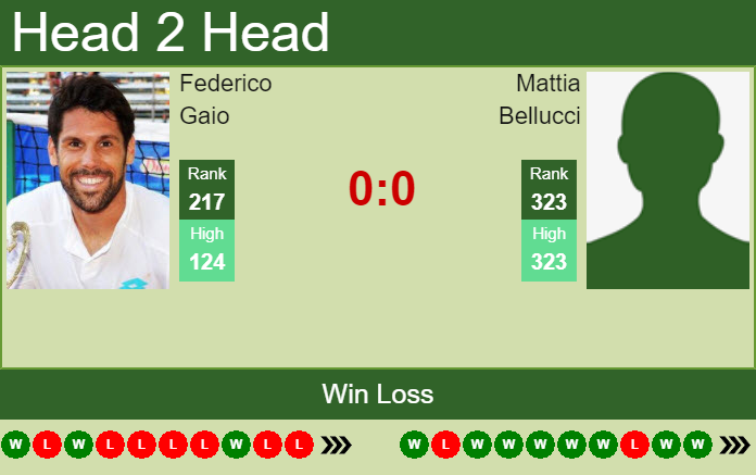 H2H, PREDICTION Federico Gaio vs Mattia Bellucci | Verona Challenger odds, preview, pick ...