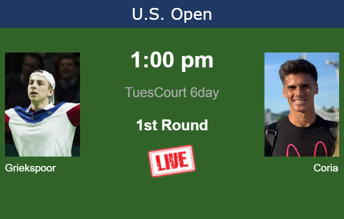 How to watch Griekspoor vs. Coria on live streaming at the U.S. Open on TuesCourt 6day - Tennis ...