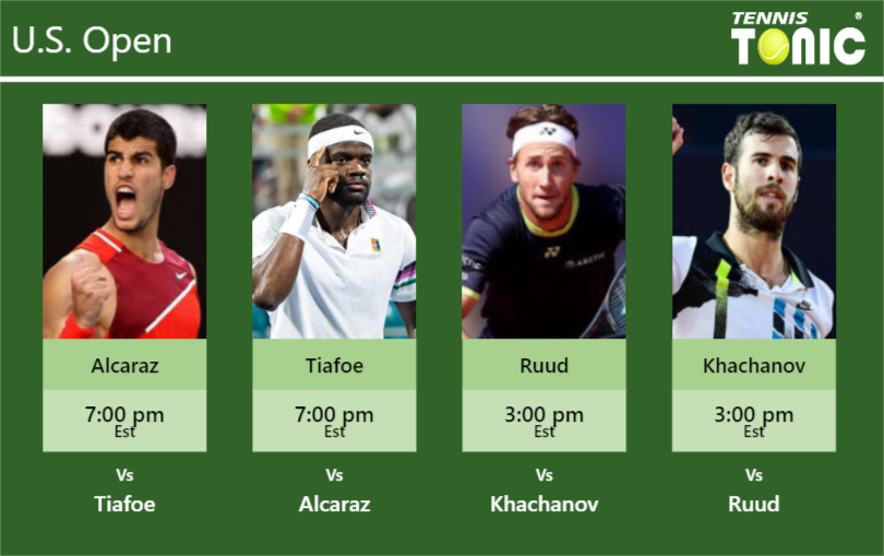 PREDICTION, PREVIEW, H2H: Alcaraz, Tiafoe, Ruud and Khachanov to play on Arthur Ashe Stadium on ...