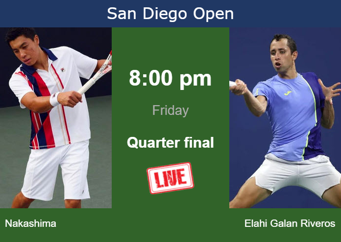 How to watch Nakashima vs. Elahi Galan Riveros on live streaming in San Diego on Friday - Tennis ...