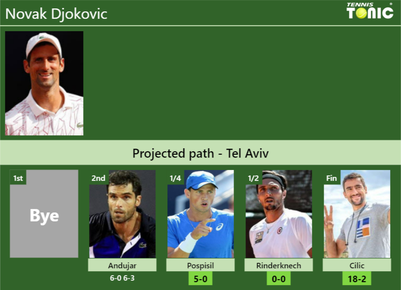 [UPDATED QF]. Prediction, H2H of Novak Djokovic's draw vs Pospisil, Rinderknech, Cilic to win ...