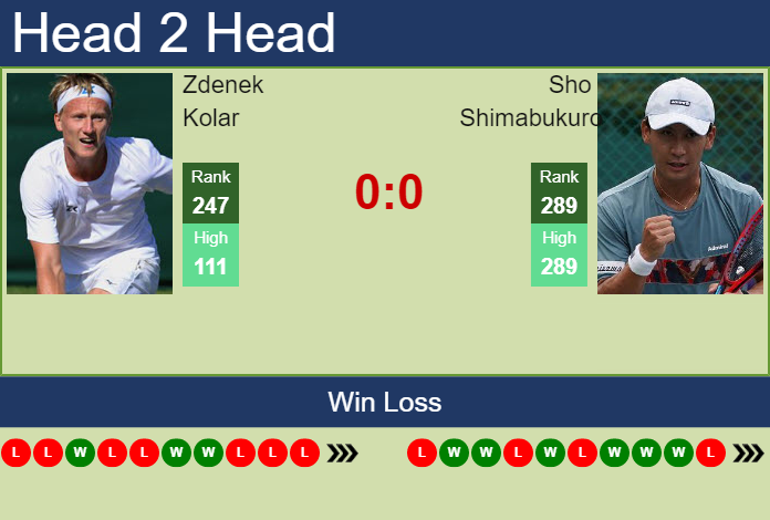 H2H, PREDICTION Zdenek Kolar vs Sho Shimabukuro | Matsuyama Challenger odds, preview, pick ...