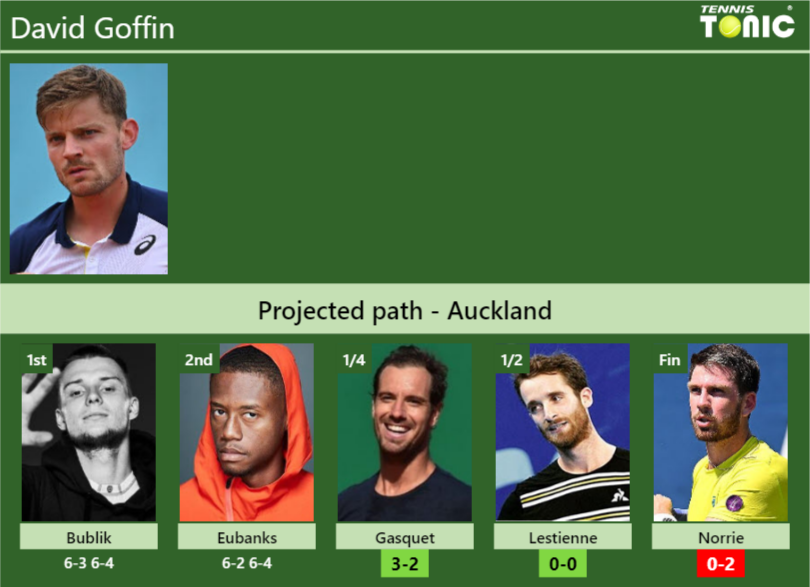 [UPDATED QF]. Prediction, H2H of David Goffin's draw vs Gasquet, Lestienne, Norrie to win the ...