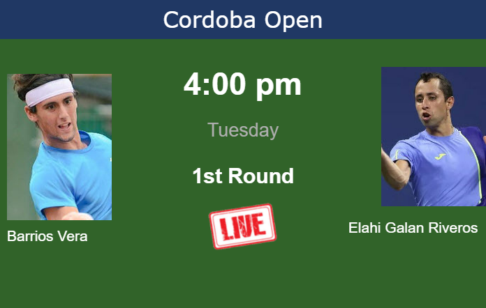 How to watch Barrios Vera vs. Elahi Galan Riveros on live streaming in Cordoba on Tuesday ...