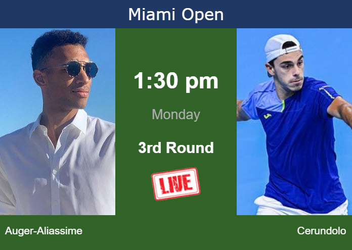 How to watch Auger-Aliassime vs. Cerundolo on live streaming in Miami on Monday - Tennis Tonic ...