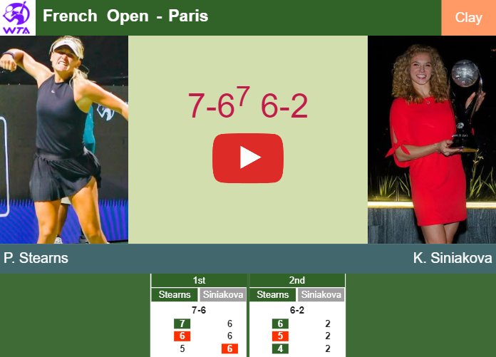 Peyton Stearns topples Siniakova at the 1st round to battle vs Ostapenko - FRENCH OPEN RESULTS ...