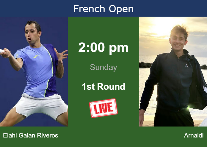 How to watch Elahi Galan Riveros vs. Arnaldi on live streaming at the French Open on Sunday ...
