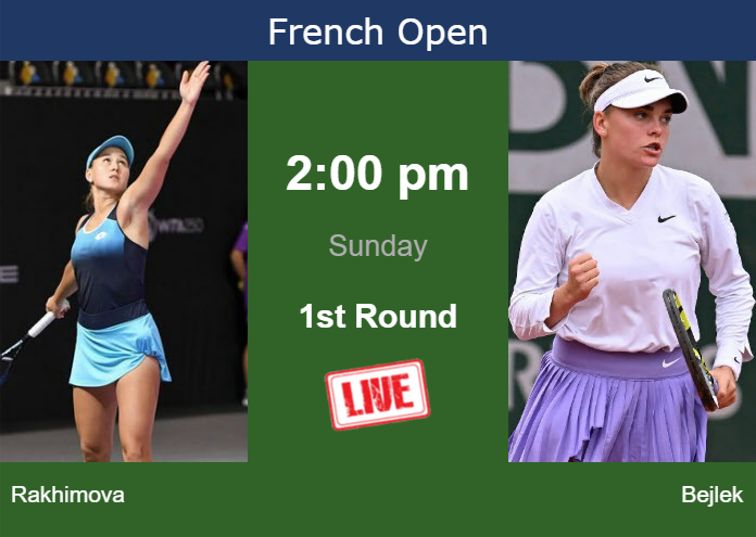 How to watch Rakhimova vs. Bejlek on live streaming at the French Open on Sunday - Tennis Tonic ...