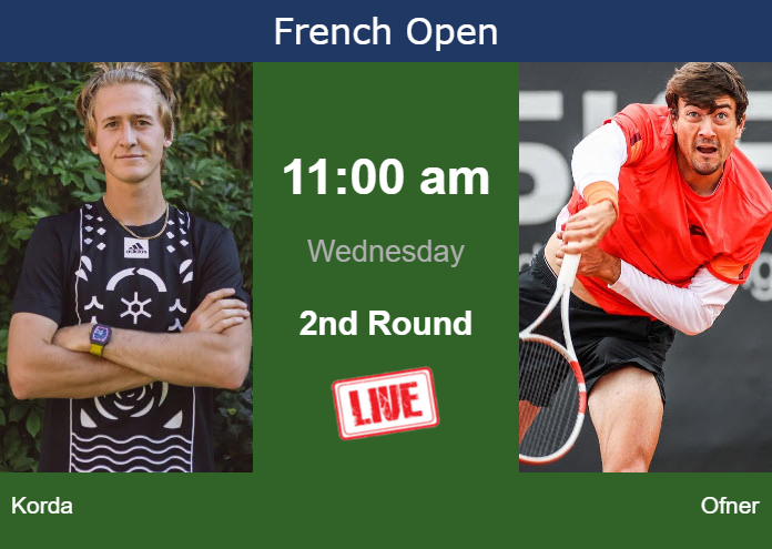 How to watch Korda vs. Ofner on live streaming at the French Open on Wednesday - Tennis Tonic ...