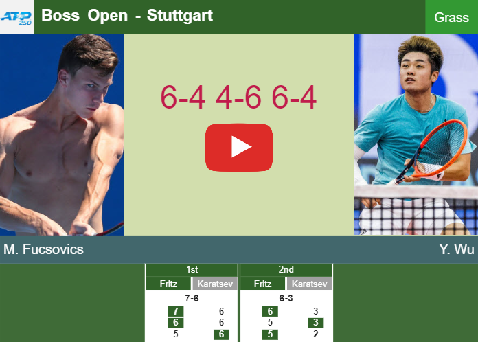 Marton Fucsovics gets by Wu at the 2nd round to set up a clash vs Fritz. HIGHLIGHTS - STUTTGART ...