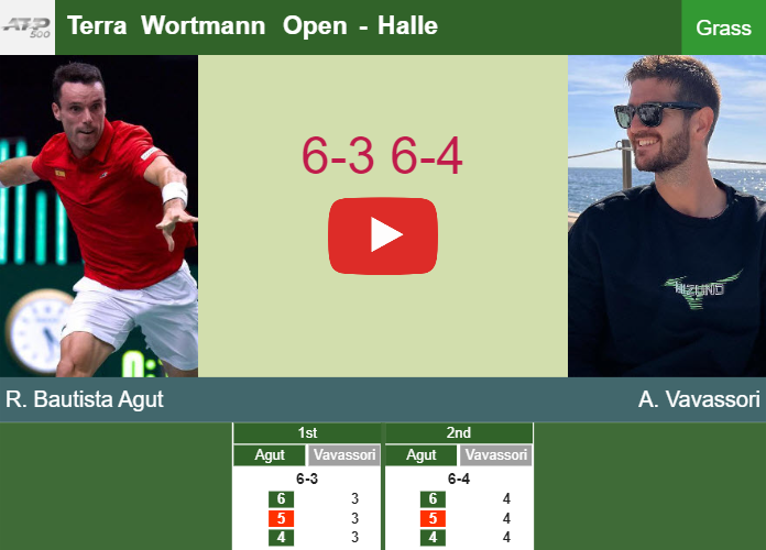 Roberto Bautista Agut gets the better of Vavassori in the 1st round to play vs Nakashima - HALLE ...