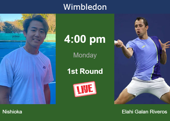 How to watch Nishioka vs. Elahi Galan Riveros on live streaming in Wimbledon on Monday - Tennis ...