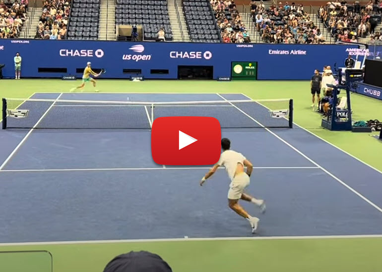 WATCH! Carlos Alcaraz demolished 6-1 by Jannik Sinner in US Open practice - Tennis Tonic - News ...