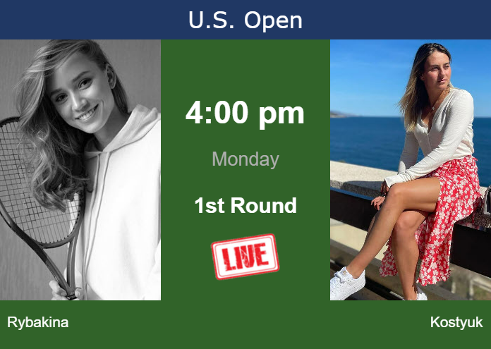 How to watch Rybakina vs. Kostyuk on live streaming at the U.S. Open on Monday - Tennis Tonic ...