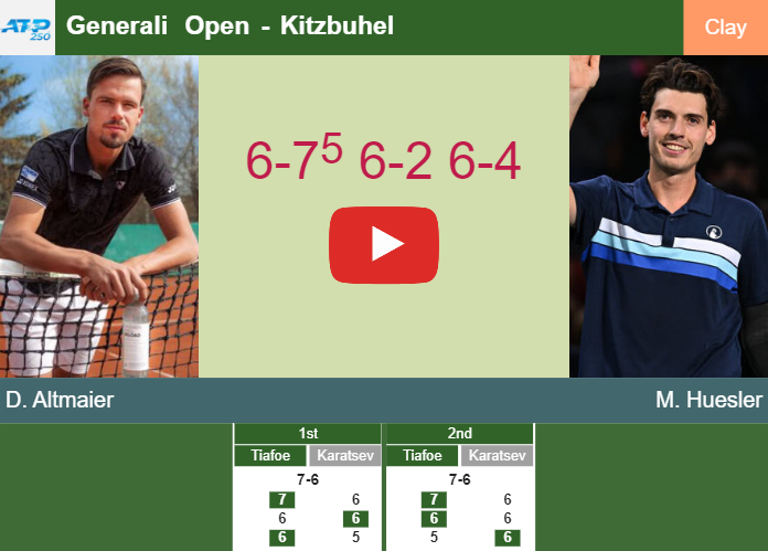 Daniel Altmaier topples Huesler in the 1st round to clash vs Elahi Galan. HIGHLIGHTS - KITZBUHEL ...