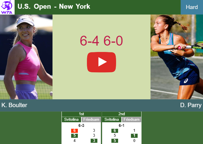 Inexorable Katie Boulter demolishes Parry in the 1st round to collide vs Wang at the U.S. Open ...