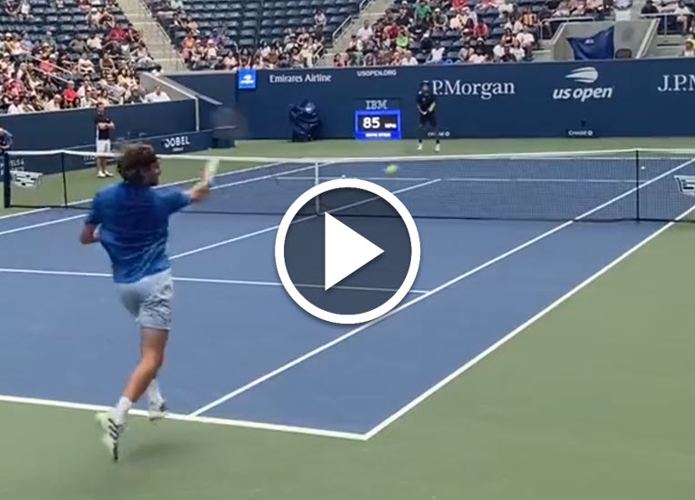 WATCH! Stefanos Tsitsipas fires missiles during Us Open training before facing Milos Raonic ...