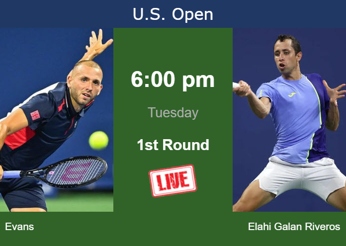 How to watch Evans vs. Elahi Galan Riveros on live streaming at the U.S. Open on Tuesday ...