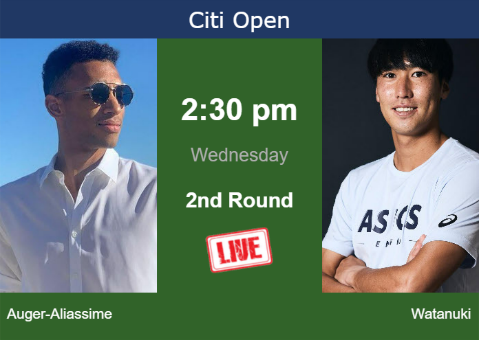 How to watch Auger-Aliassime vs. Watanuki on live streaming in Washington on Wednesday - Tennis ...