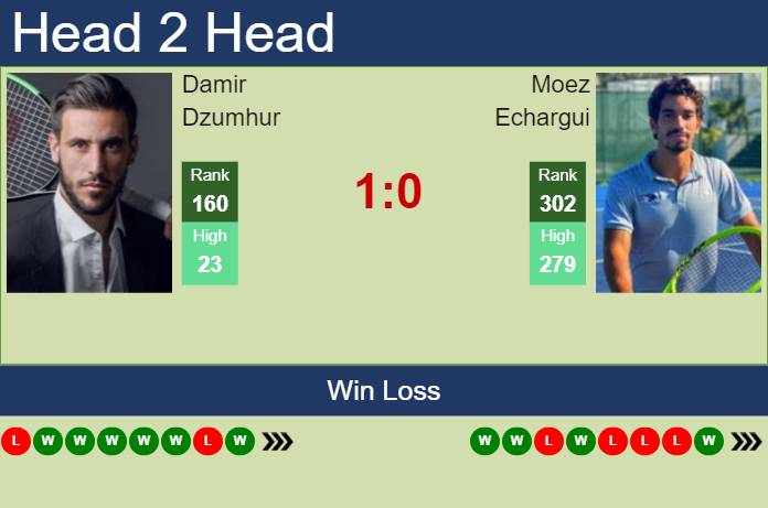 H2H, prediction of Damir Dzumhur vs Moez Echargui in Sibiu Challenger with odds, preview, pick ...