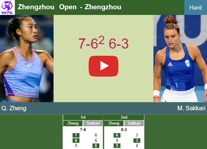 Qinwen Zheng prevails over Sakkari in the 2nd round to set up a clash vs Kalinina. HIGHLIGHTS ...
