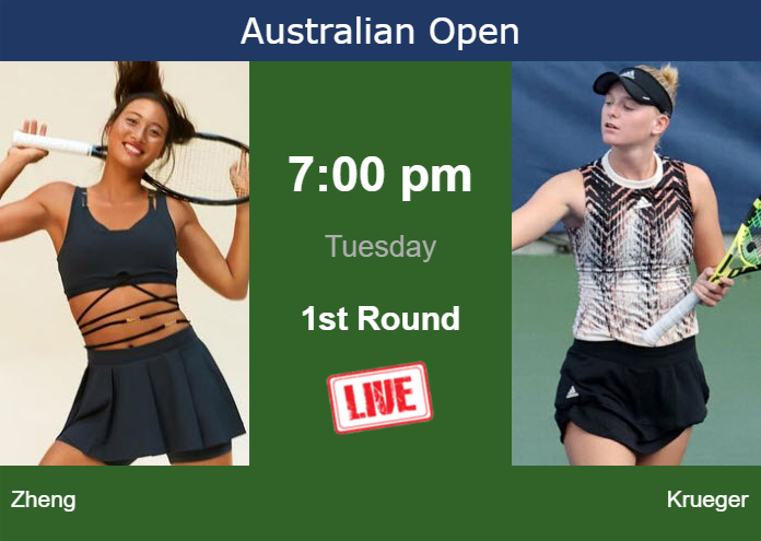 How to watch Zheng vs. Krueger on live streaming at the Australian Open on Tuesday - Tennis ...