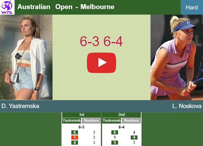 Dayana Yastremska surprises Noskova in the quarter to collide vs Zheng or Kalinskaya. HIGHLIGHTS ...