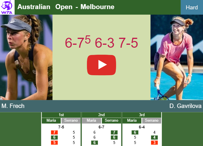 Magdalena Frech gets by Gavrilova in the 1st round to play vs Osaka or Garcia. HIGHLIGHTS ...