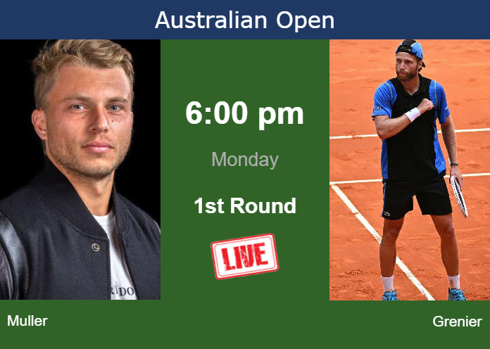 How to watch Muller vs. Grenier on live streaming at the Australian Open on Monday - Tennis ...