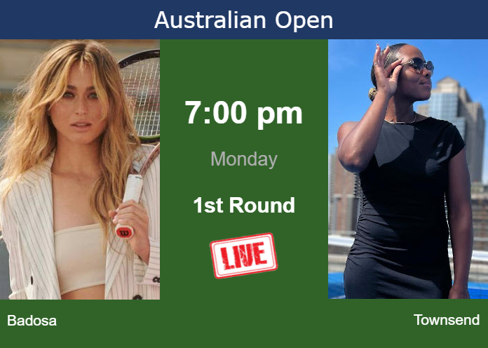 How to watch Badosa vs. Townsend on live streaming at the Australian Open on Monday - Tennis ...