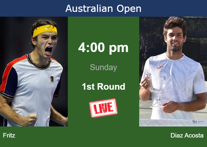 How to watch Fritz vs. Diaz Acosta on live streaming at the Australian Open on Sunday - Tennis ...