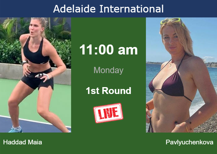 How to watch Haddad Maia vs. Pavlyuchenkova on live streaming in Adelaide on Monday - Tennis ...