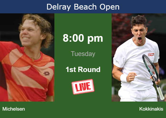 How to watch Michelsen vs. Kokkinakis on live streaming in Delray Beach on Tuesday - Tennis ...