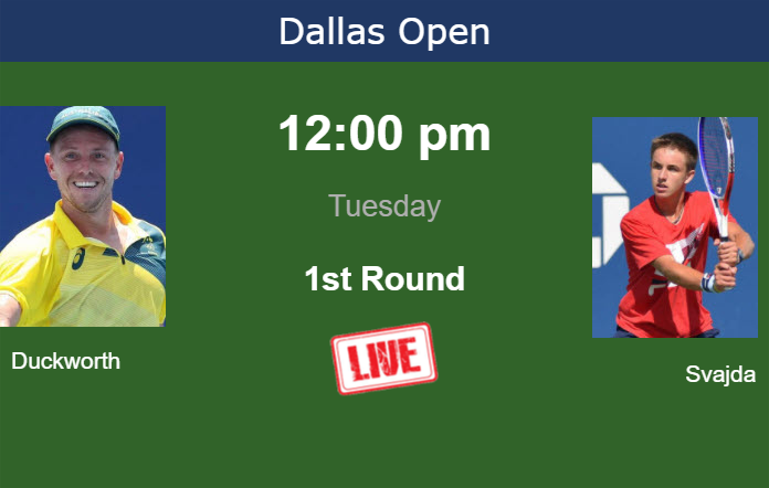 How to watch Duckworth vs. Svajda on live streaming in Dallas on Tuesday - Tennis Tonic - News ...