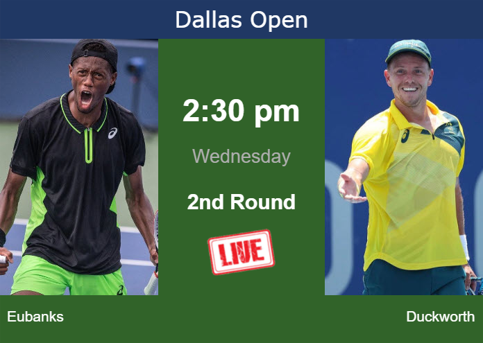 How to watch Eubanks vs. Duckworth on live streaming in Dallas on Wednesday - Tennis Tonic ...