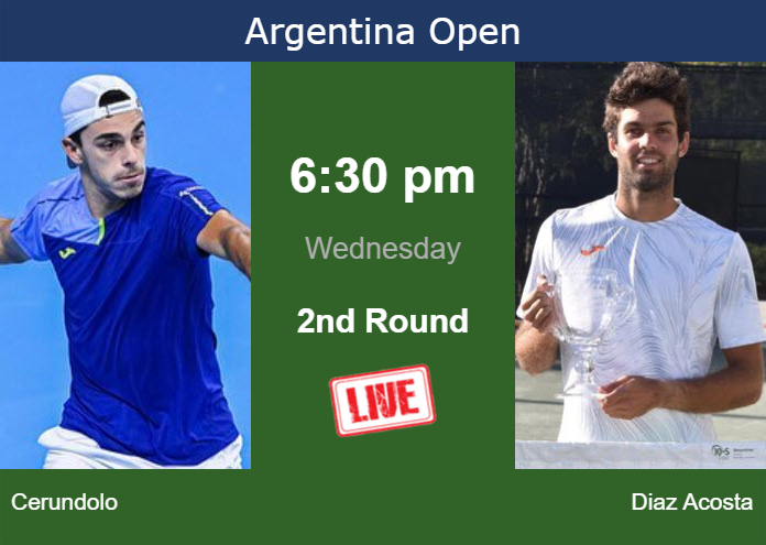 How to watch Cerundolo vs. Diaz Acosta on live streaming in Buenos Aires on Wednesday - Tennis ...