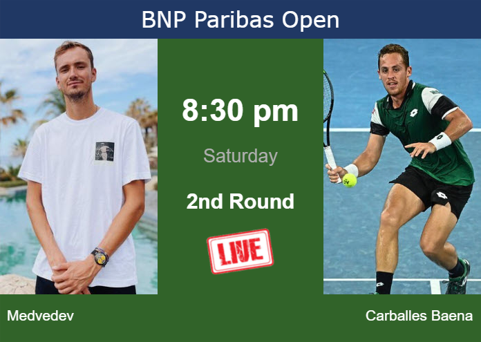 How to watch Medvedev vs. Carballes Baena on live streaming in Indian Wells on Saturday - Tennis ...