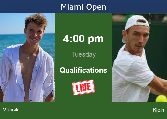 How to watch Mensik vs. Klein on live streaming in Miami on Tuesday - Tennis Tonic - News ...
