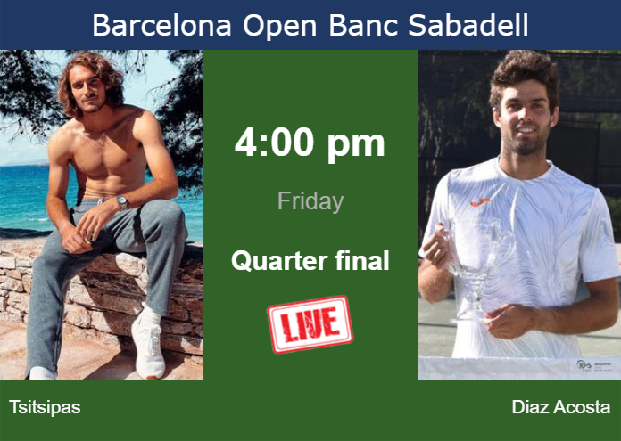 How to watch Tsitsipas vs. Diaz Acosta on live streaming in Barcelona on Friday - Tennis Tonic ...