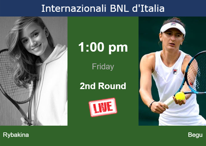 How to watch Rybakina vs. Begu on live streaming in Rome on Friday ...