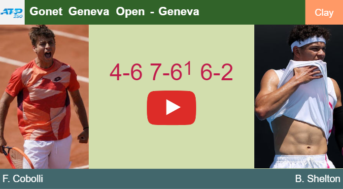 Flavio Cobolli upsets Shelton in the 2nd round to play vs Shevchenko at the Gonet Geneva Open ...