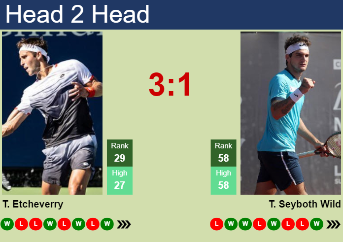 H2H, prediction of Tomas Martin Etcheverry vs Thiago Seyboth Wild in Lyon with odds, preview ...