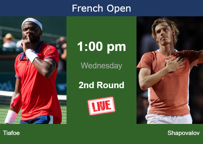 How to watch Tiafoe vs. Shapovalov on live streaming at the French Open on Wednesday - Tennis ...