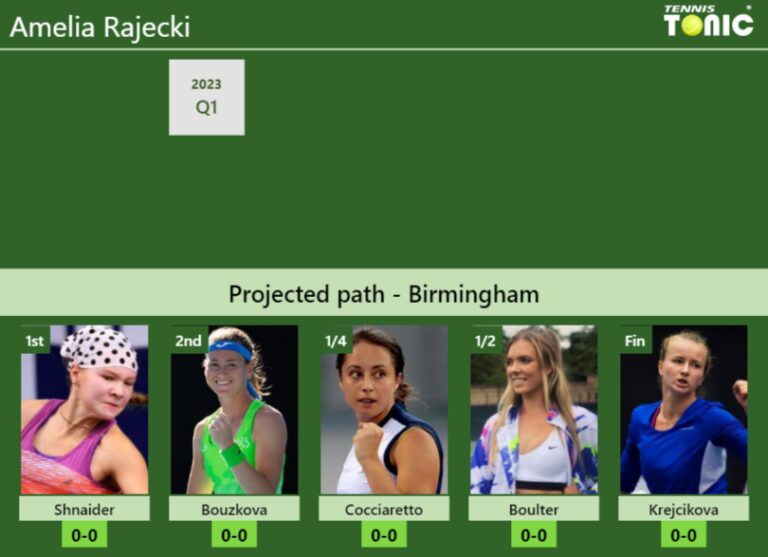 BIRMINGHAM DRAW. Amelia Rajecki's prediction with Shnaider next. H2H ...
