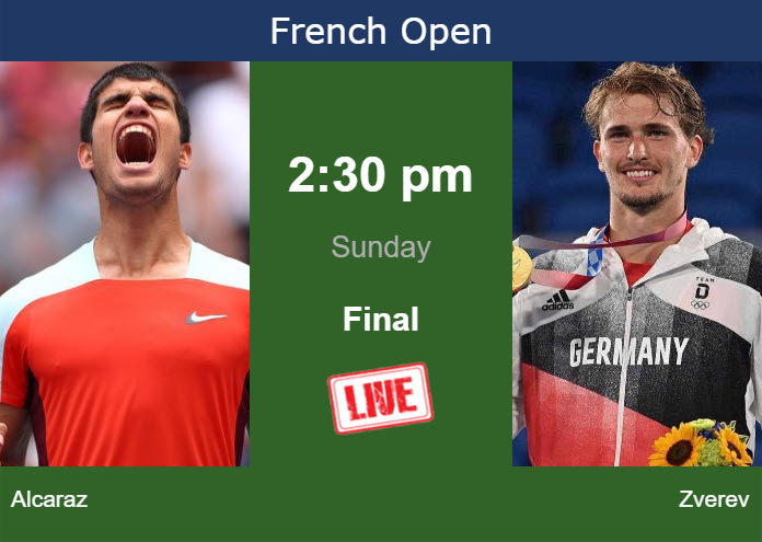 How to watch Alcaraz vs. Zverev on live streaming at the French Open on Sunday - Tennis Tonic ...