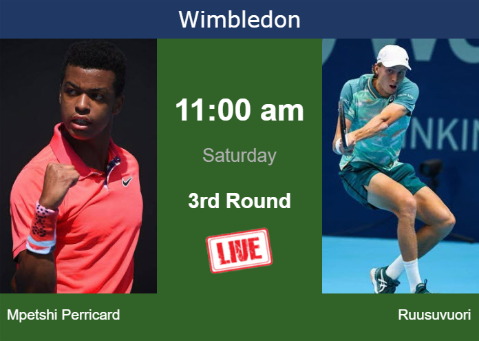 How to watch Mpetshi Perricard vs. Ruusuvuori on live streaming in Wimbledon on Saturday ...