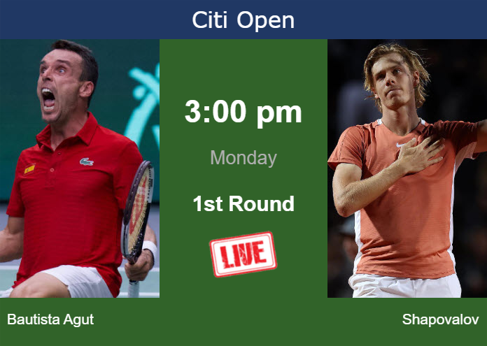 How to watch Bautista Agut vs. Shapovalov on live streaming in Washington on Monday - Tennis ...
