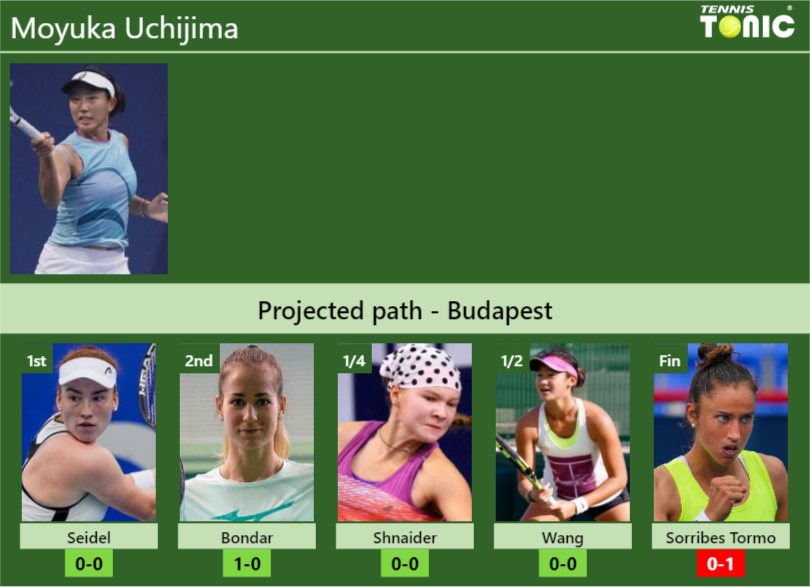 BUDAPEST DRAW. Moyuka Uchijima's prediction with Seidel next. H2H and rankings - Tennis Tonic ...