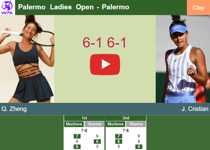 Great Qinwen Zheng routs Cristian in the quarter to set up a battle vs Parry. HIGHLIGHTS ...