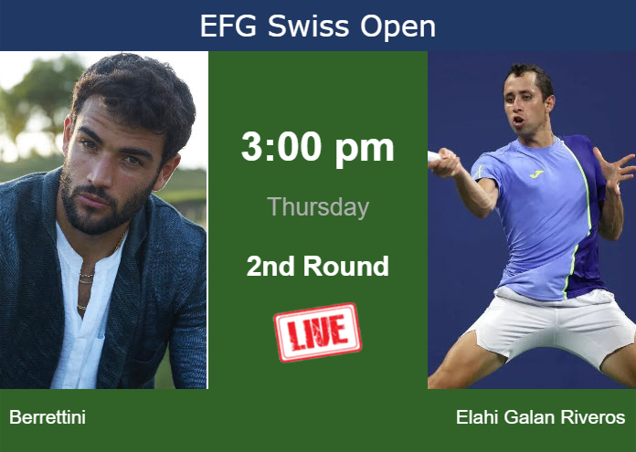 How to watch Berrettini vs. Elahi Galan Riveros on live streaming in Gstaad on Thursday - Tennis ...